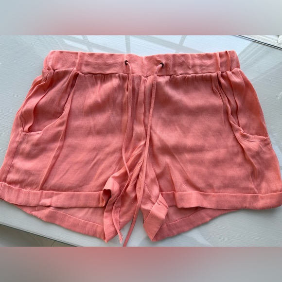 Ramy Brook | Shorts | Salmoncolored Tiefront Silk Ramy Brook Shorts ...